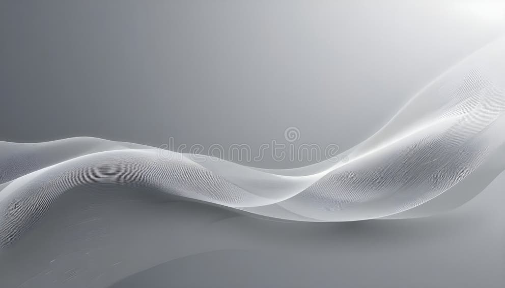 Elegant White Gradient Abstract Curve Pattern Flowing Smoothly on a ...