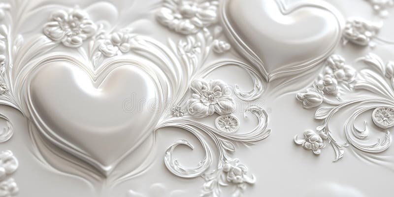Elegant White Heart Background Free Texture Image Stock Illustration ...