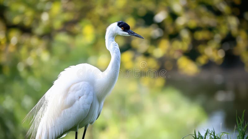 Elegant White Heron by the Peaceful River Stock Image - Image of river ...