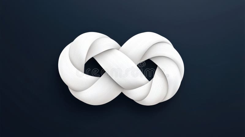Elegant White Infinity Symbol with a Smooth Twist on a Dark Background ...
