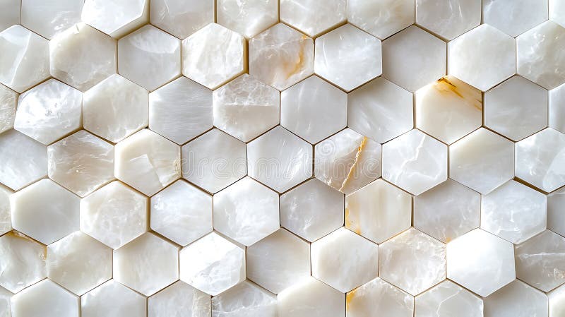 Elegant White Marble Hexagon Tile Pattern Decorative Interior Design ...