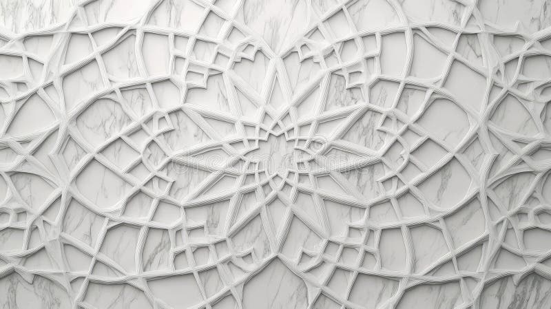 Elegant White Marble Seamless Texture with Arabic Geometric Pattern ...