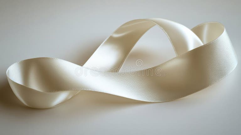 Elegant White Mobius Strip Floating on Neutral Background Symbolizing ...