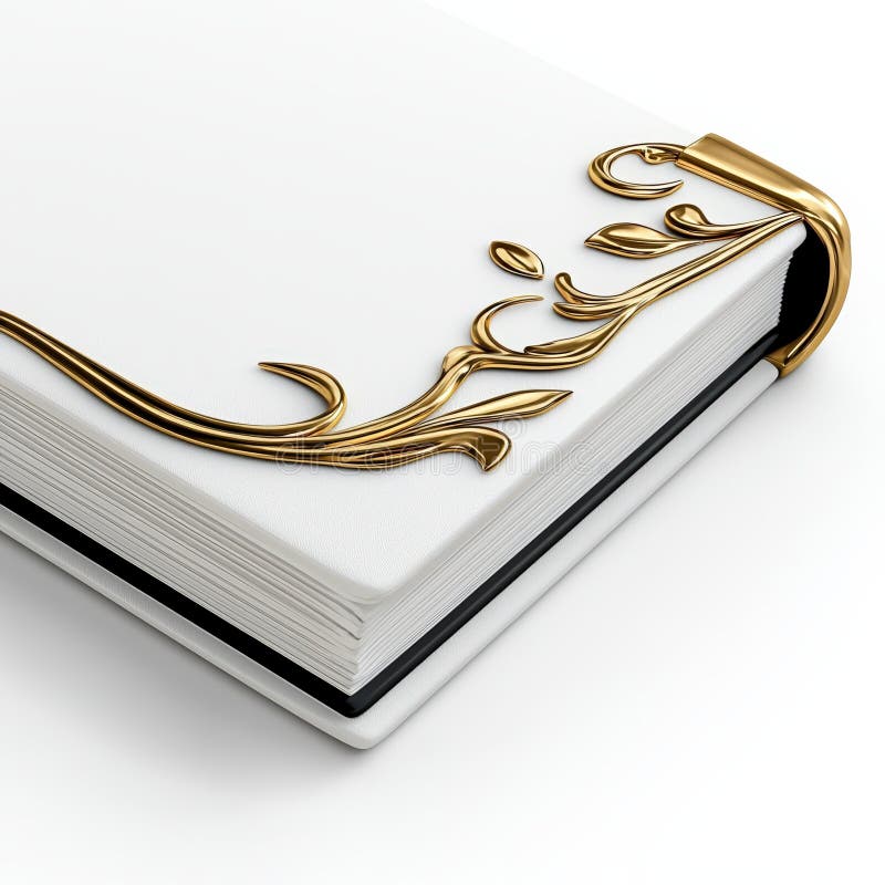 Elegant White Notebook with a Gold Decorative Cover Perfect for ...