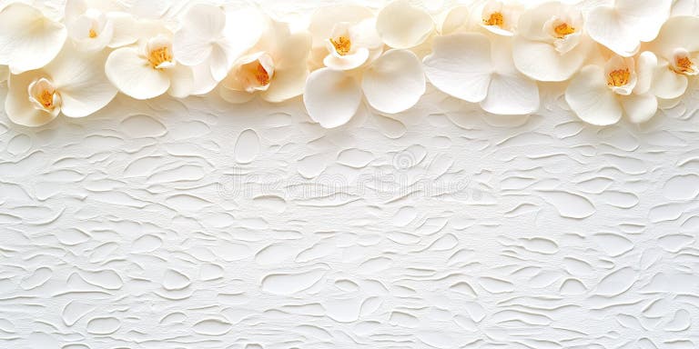 Elegant White Orchids on Textured Surface with Organic Patterns Stock ...