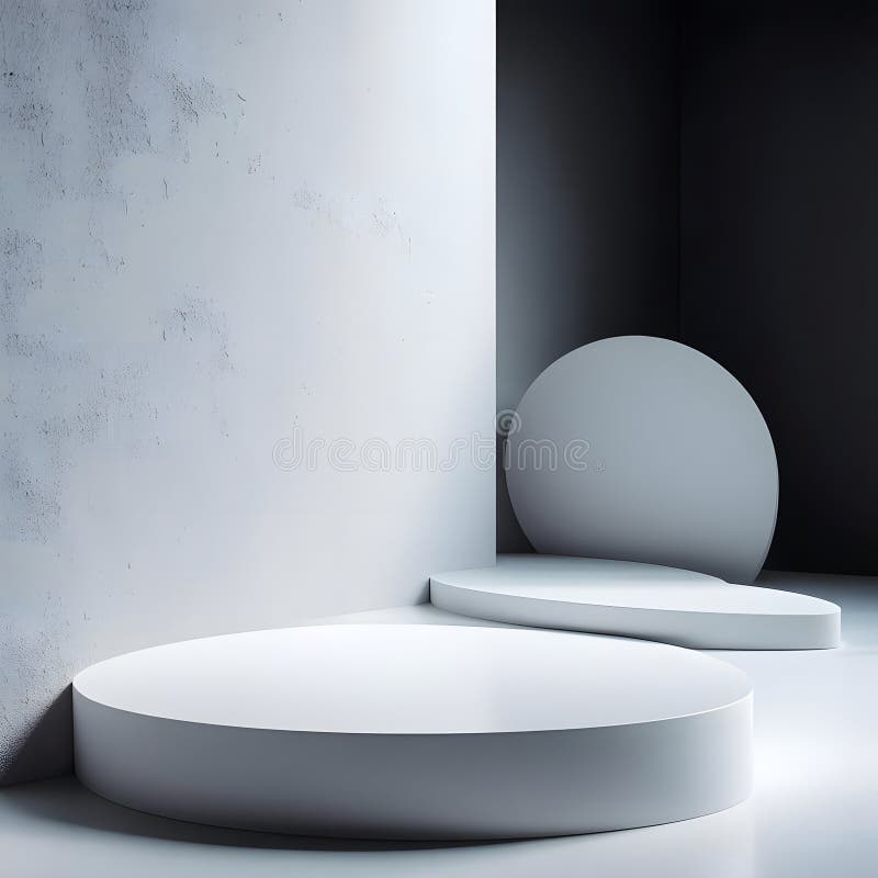 Elegant White Podium Artistic Plastic Design on Textured Background ...