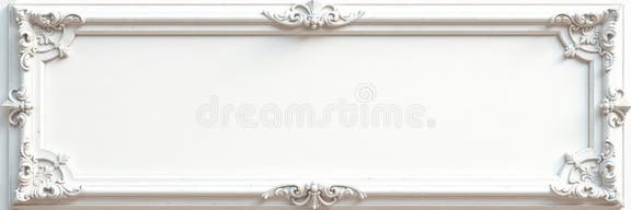 Elegant White Rectangle Frame, Distressed Texture, Ornate Pattern ...
