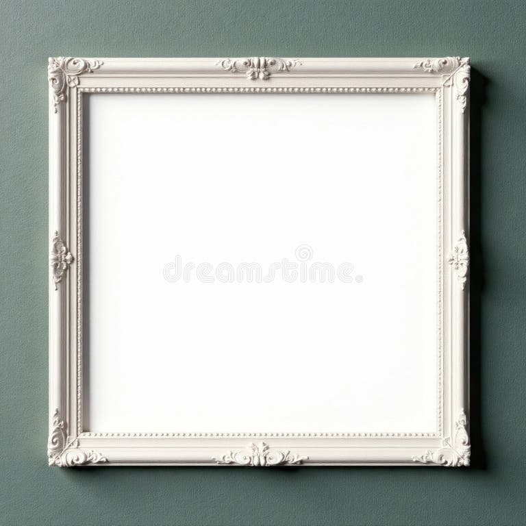 Elegant White Rectangle Frame, Distressed Texture, Vintage Style ...
