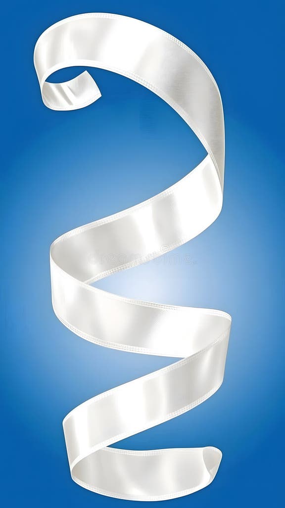 Elegant White Ribbon on a Blue Backdrop Stock Illustration ...