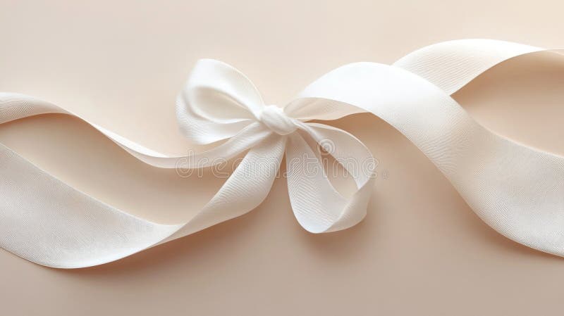 Elegant White Ribbon Bow on Pale Background Stock Illustration ...