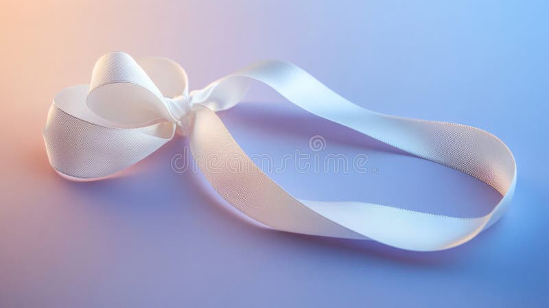 Elegant White Ribbon Bow on Soft Background Stock Illustration ...