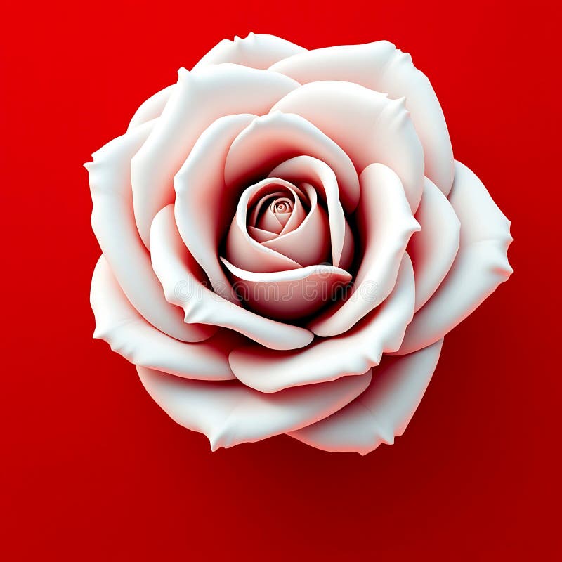 Elegant White Rose on Bold Red Background Stock Illustration ...