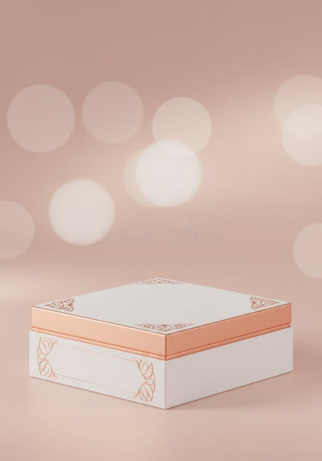 Elegant White and Rose Gold Product Display Pedestal Stock Image ...