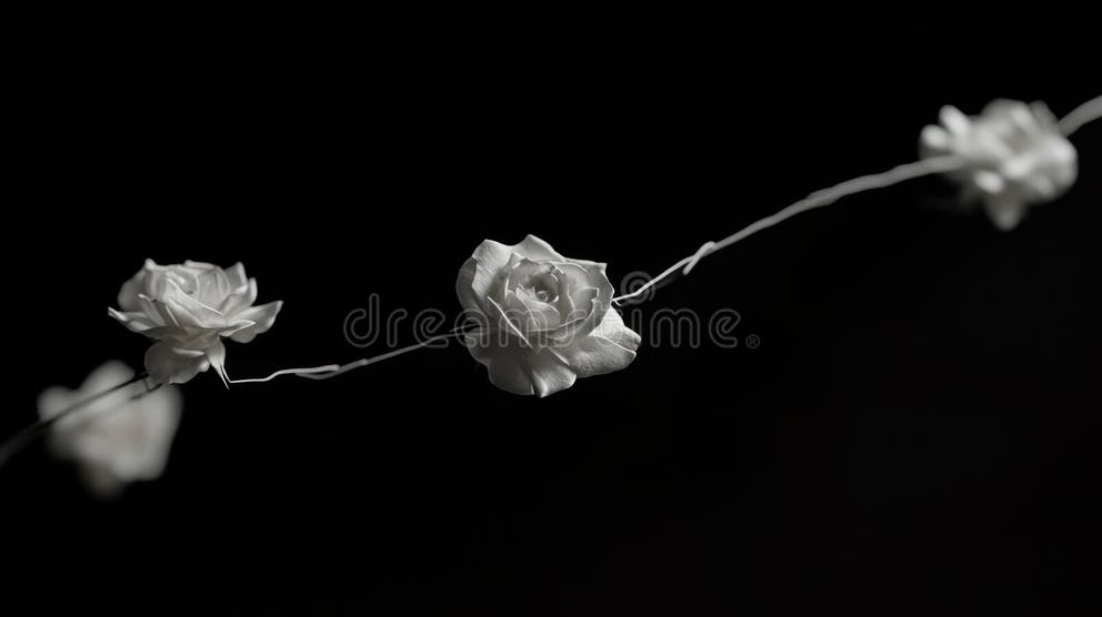 Elegant White Roses on a String Stock Photo - Image of floral, wedding ...