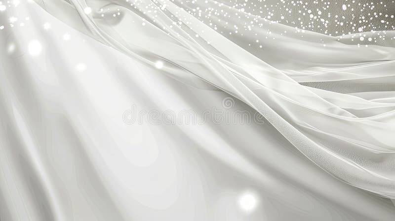 Elegant White Satin Fabric with Sparkling Glitter Stock Image - Image ...