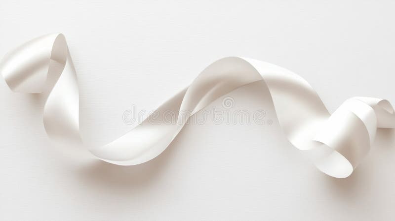 Elegant White Satin Ribbon Swirling Gracefully Stock Illustration ...