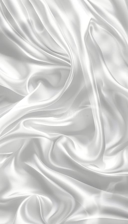 Elegant White Satin Silk with Waves and Drapery, Abstract Background ...