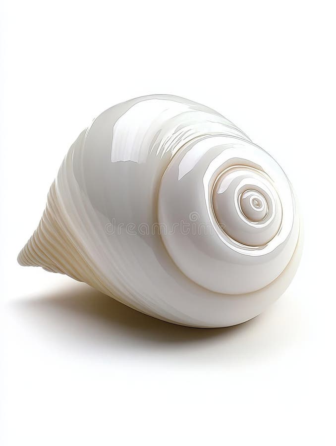 Elegant White Seashell Smooth Spiral Shell Ocean Theme Nature White ...