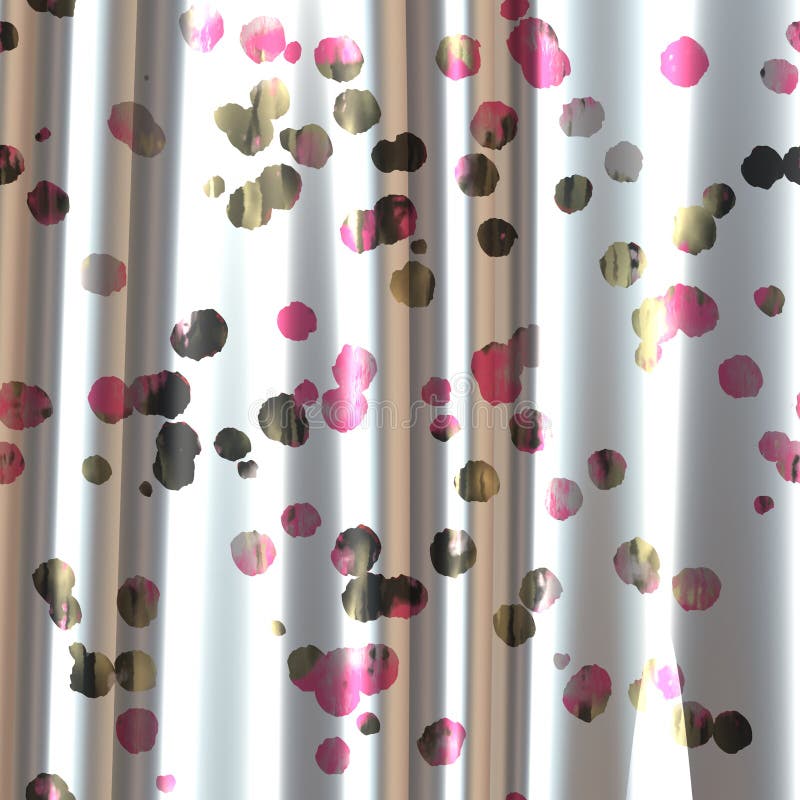 Elegant White Shiny Silk Liquid Material with Pink Spots Pattern Stock ...