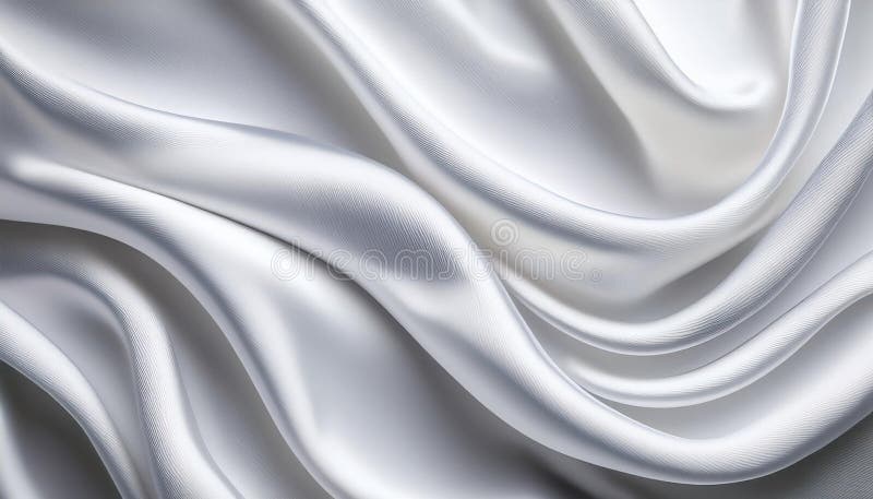 Elegant White Silk Fabric with Smooth Satin Texture and Soft Draping ...