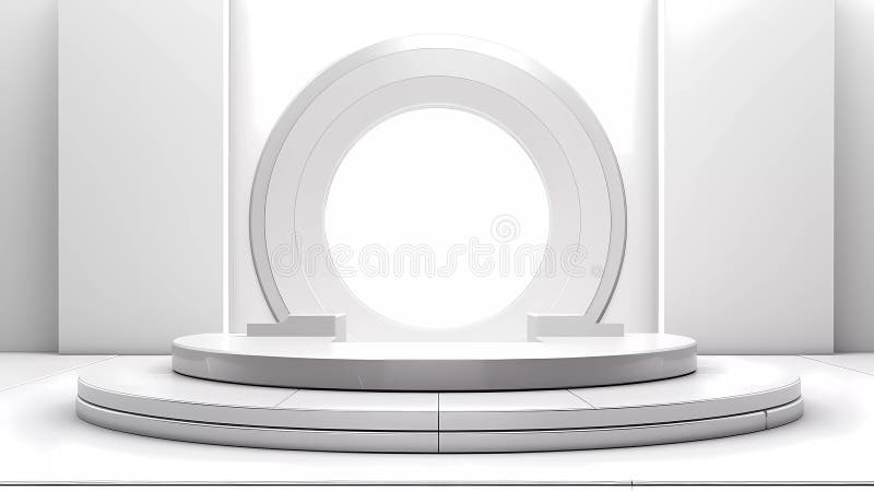An Elegant White and Silver Podium Display with Sophisticated and ...
