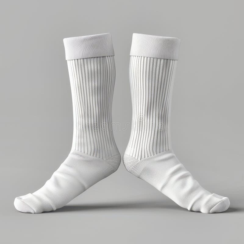 Elegant White Socks Displayed on a Soft Gray Background with a ...