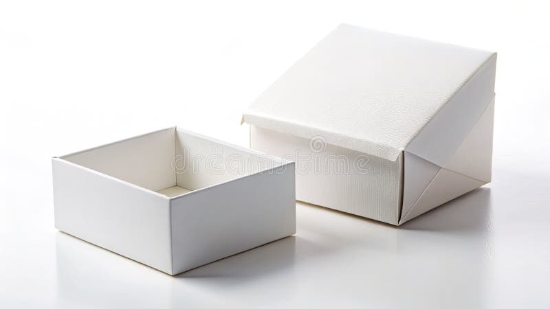 Elegant White Square Gift Box Mockup Closed and Open Perspectives ...