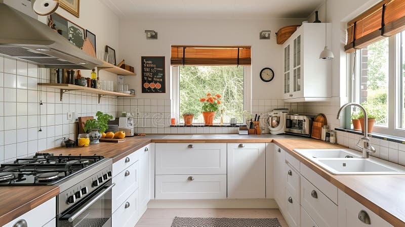 Elegant White-themed Kitchen Showcasing Clean Aesthetic with Minimalist ...