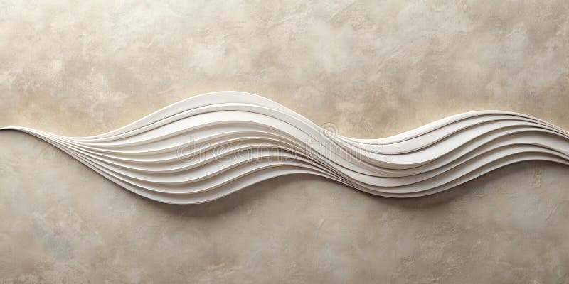 Elegant White Wave Abstract Design on Neutral Background. Generative AI ...