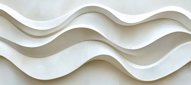 Elegant White Wave-Shaped Architectural Detail, 3D Parametric Pattern ...