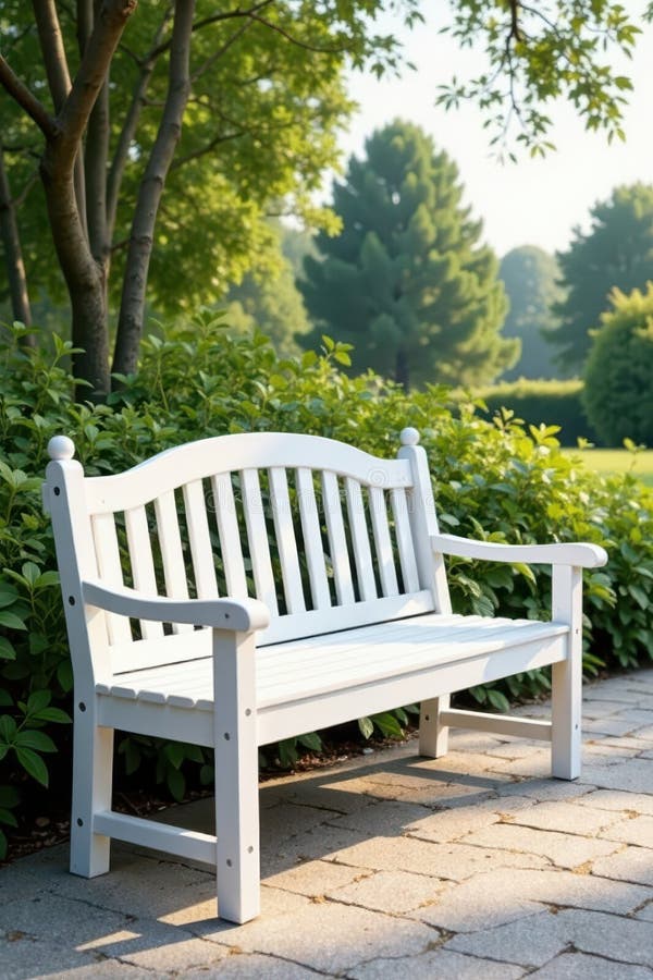Elegant White Wooden Bench, Perfect for Any Setting , Interior, Studio ...