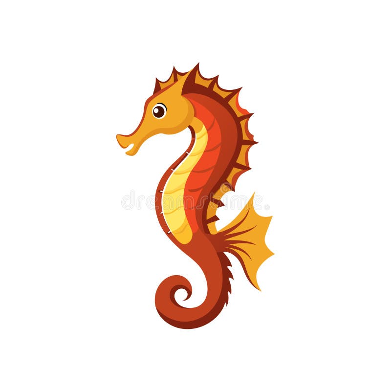 Elegant Wild Seahorse Realistic Illustration Stock Illustration ...