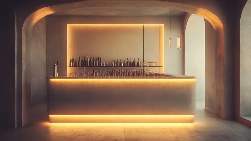 Elegant Wine Bar with Soft Lighting. Stock Image - Image of building ...