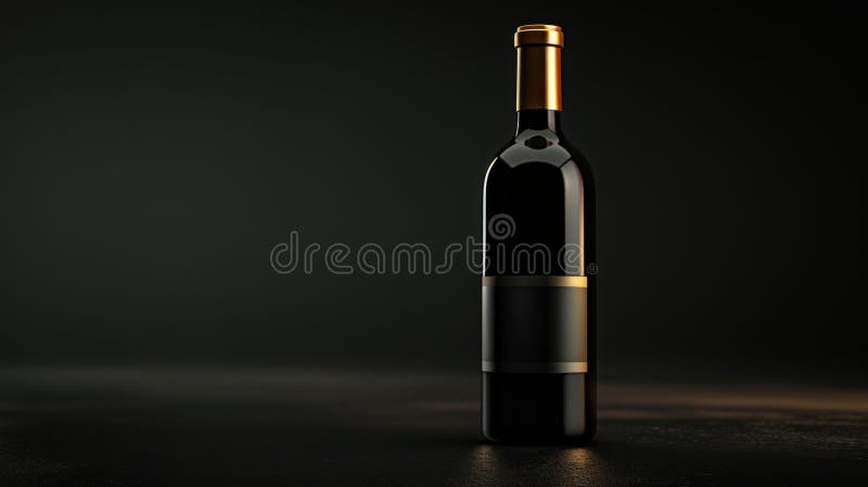 Elegant Wine Bottle on Dark Background. Generative Ai Stock ...