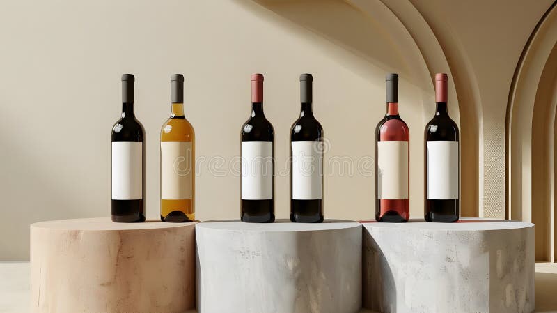 Elegant Wine Bottles Display Modern Interior Design Stock Illustration ...
