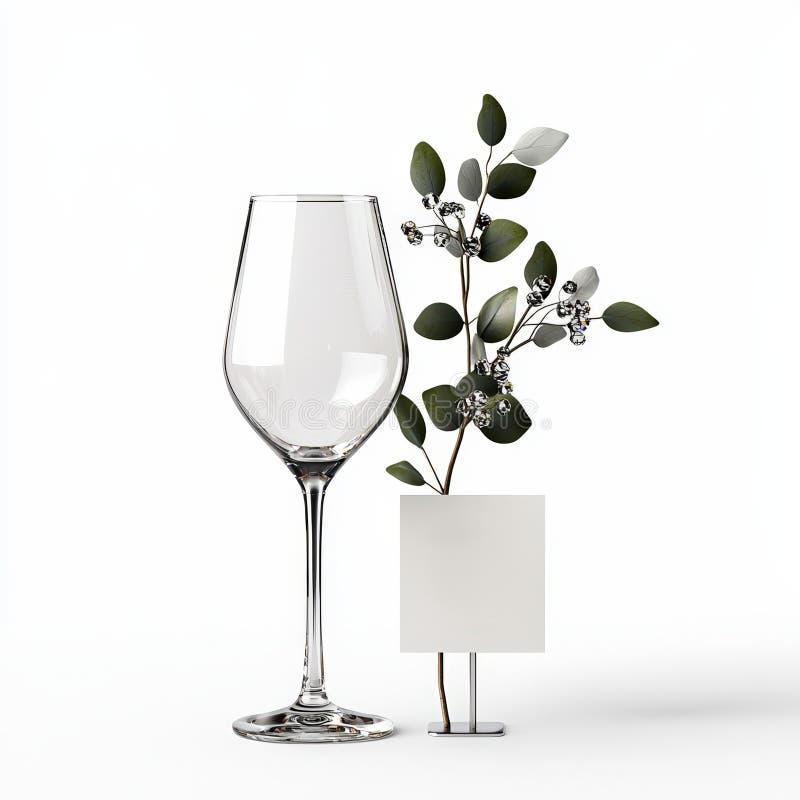 Elegant Wine Glass with Greenery and Table Number 9 Perfect for ...