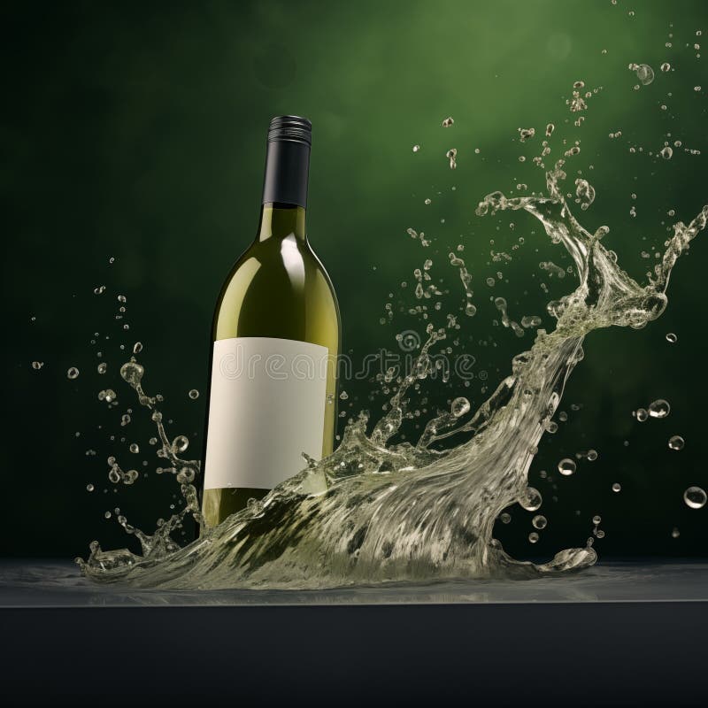 Elegant Wine Splash with Bottle Stock Image - Image of beverage, bottle ...