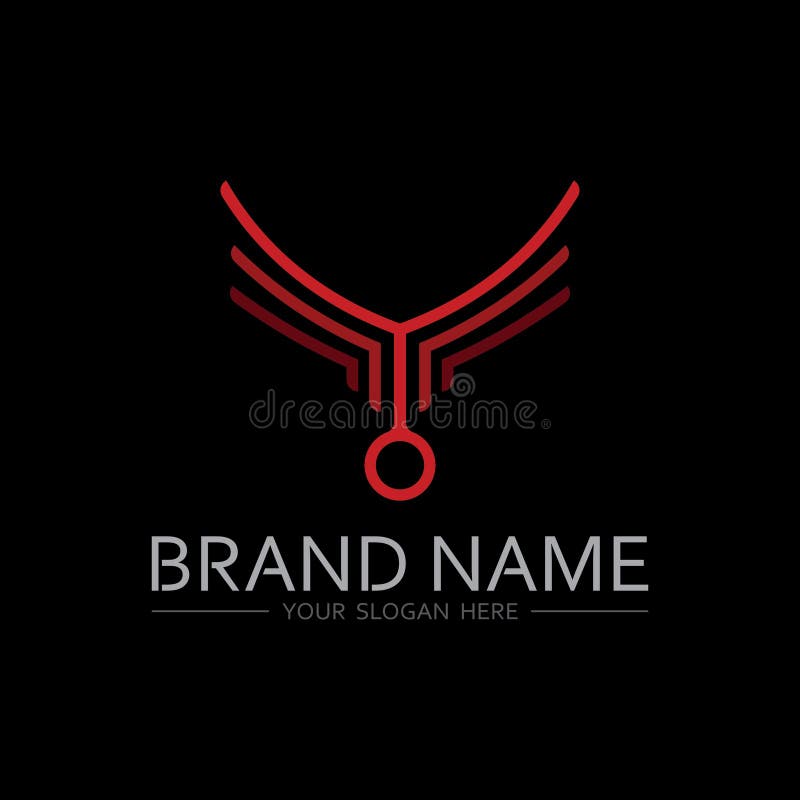 Elegant Wing Logo on Dark Background Stock Illustration - Illustration of background, night ...