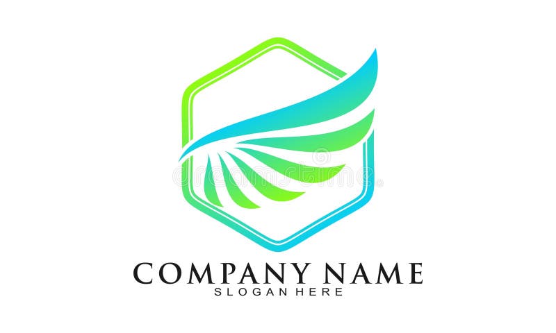 Elegant Wing and Polygon Vector Logo Stock Vector - Illustration of ...