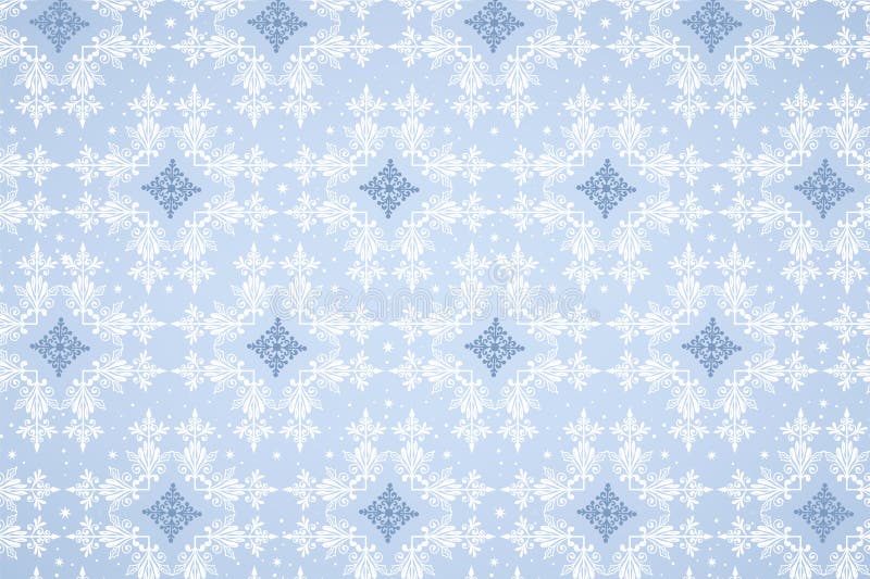 Elegant Winter Pattern with Beautiful Snowflakes on a Soft Blue ...