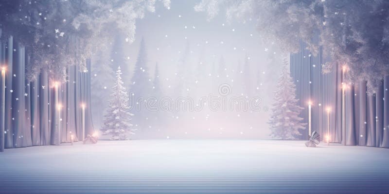 Elegant Winter Podium Event Background with Minimalist Design Stock ...