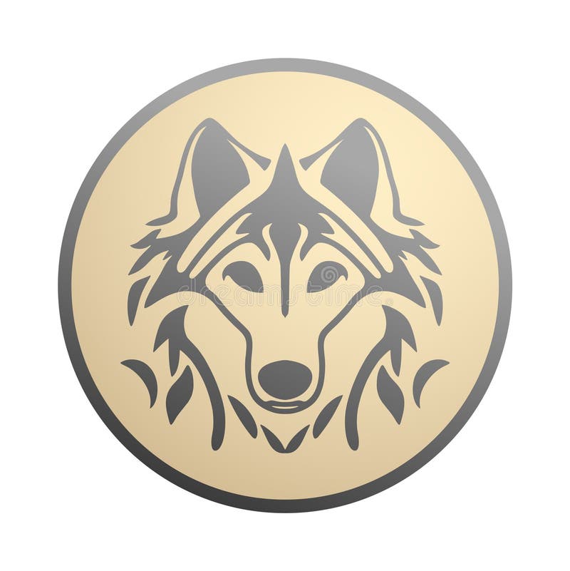 Elegant wolf emblem stock illustration. Illustration of style - 333200755
