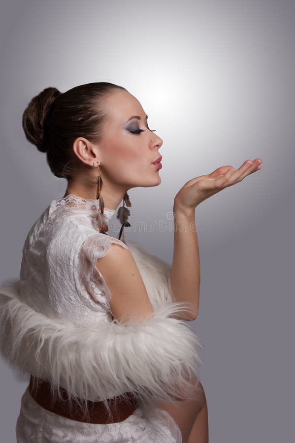 Pretty Servant Girl with Tray Stock Photo - Image of headed, lady: 22974678