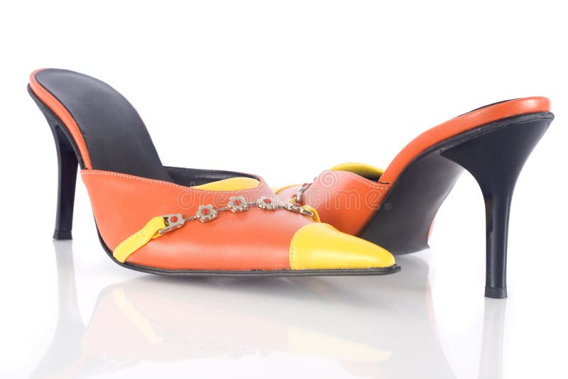 Elegant woman shoes stock image. Image of elegance, orange - 5071447