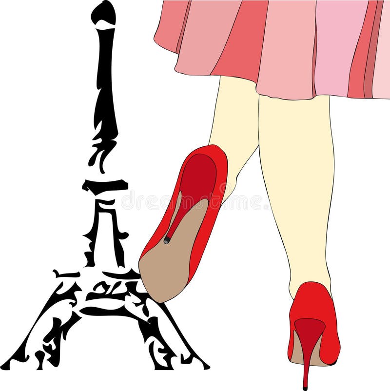 Walking at the Foot of the Eiffel Tower in Paris Stock Vector ...