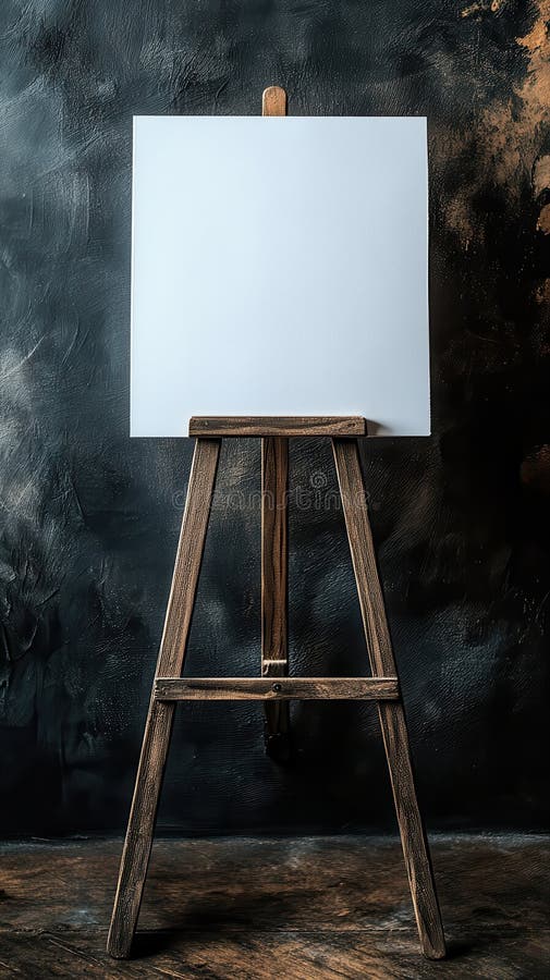 Elegant Wooden Easel Holding a Bright Canvas in a Artistic Studio ...