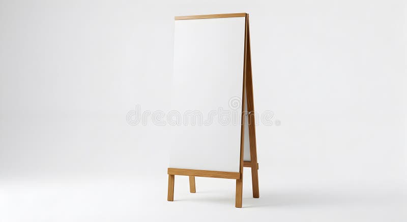 Elegant Wooden Framed a-Frame Signboard with Blank White Display ...