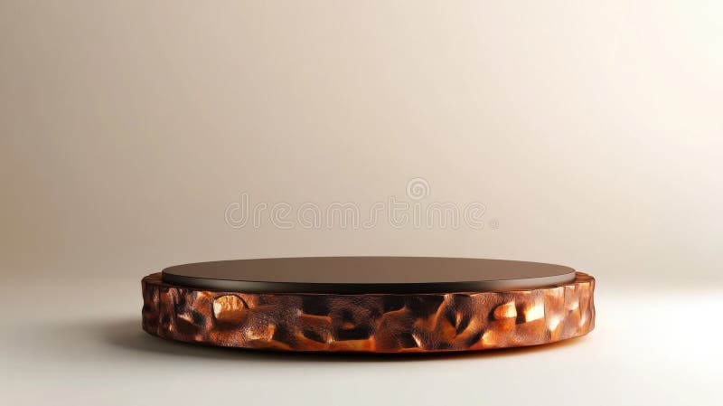 Elegant Wooden Platform with Textured Finish for Product Display and ...