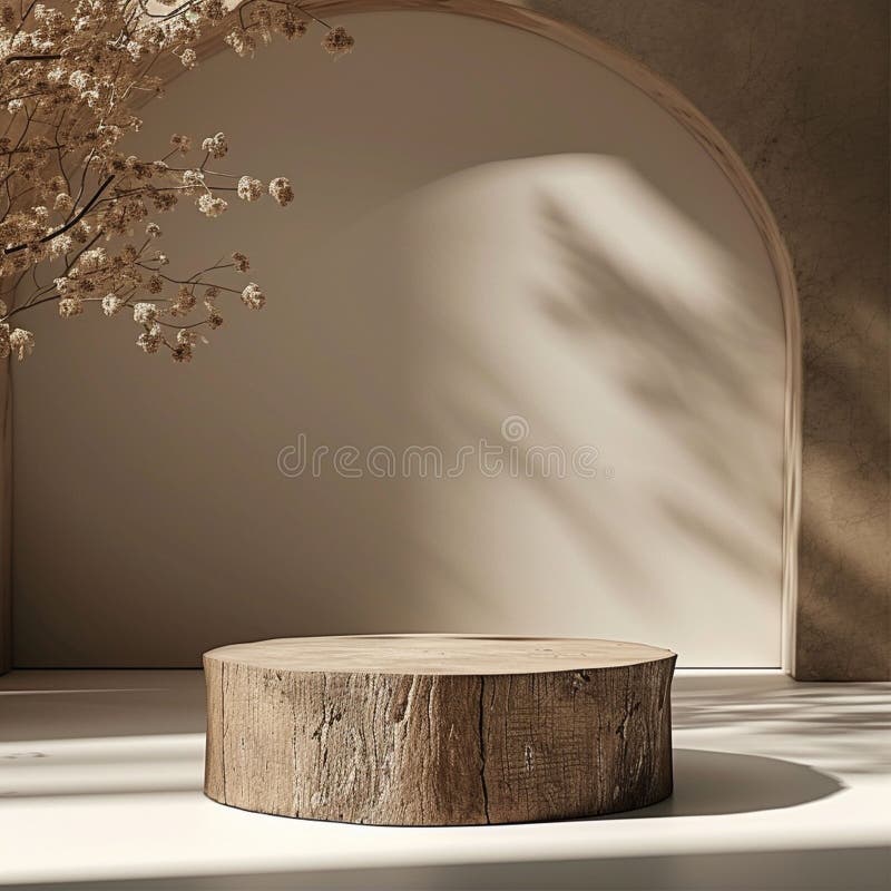 Elegant Wooden Table Neutral Toned Minimalist Setting Stock Photos ...