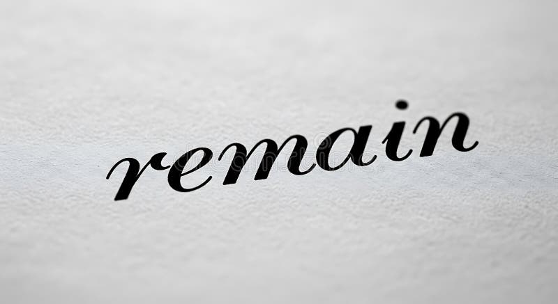 Elegant Word "remain" in Black Cursive Text Appears Centered on a ...